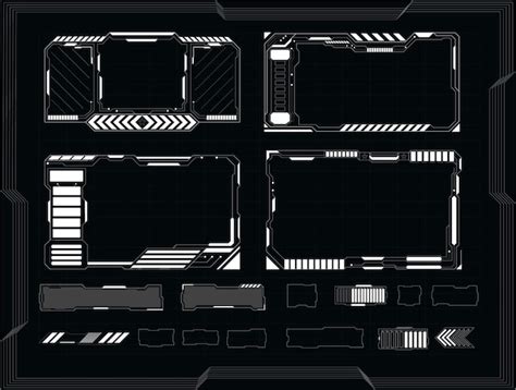 Digitale Elemente Für Futuristische Ui Ux Und Gui Projekte Ui Vr Vektorsammlungsobjekte