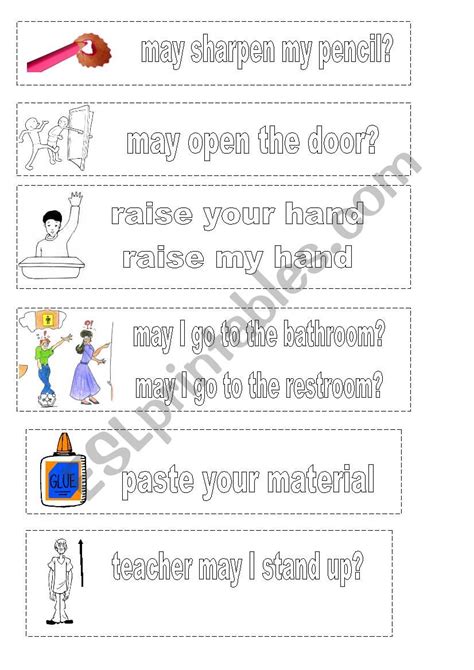 Class Commands Esl Worksheet By Manugames