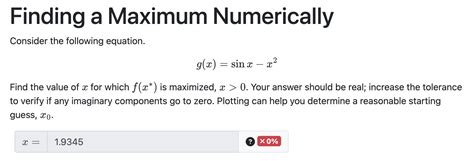 Solved Finding A Maximum Numerically Consider The Following