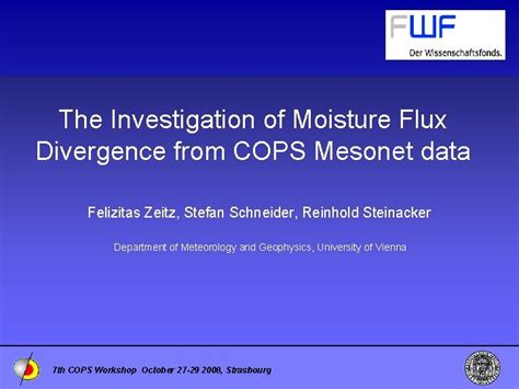 the investigation of moisture flux divergence from cops