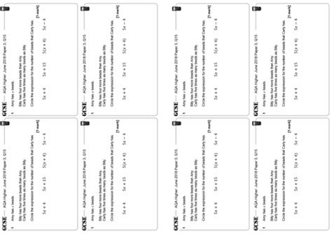 Algebraic Manipulation Gcse Questions Higher Aqa Teaching Resources