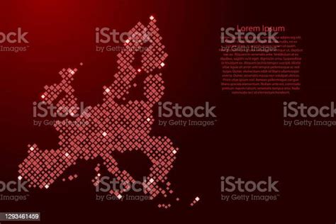 다양한 크기의 붉은 패턴 마름모와 빛나는 우주 별 그리드에서 유럽 연합지도 벡터 그림입니다 0명에 대한 스톡 벡터 아트 및 기타 이미지 Istock