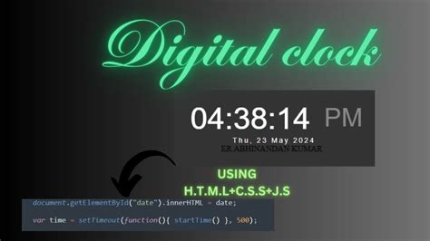 Digital Clock Using Html Css Js Programming Javascript Html Css Html5 Coding