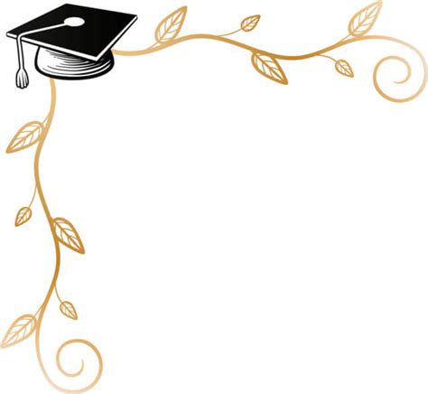 Descarga Elegante Marco De Gorro De Graduación Negro Y Dorado Bordes Y