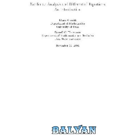 خرید و قیمت دانلود کتاب Nonlinear Analysis And Differential Equations
