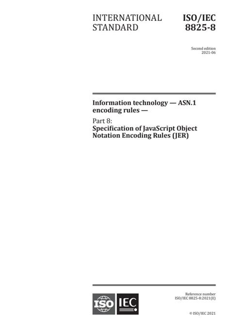 ISO IEC Information Technology ASN Encoding Rules Part Specification Of