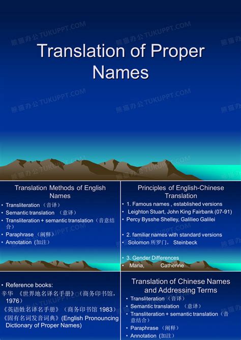 人名称谓的翻译PPT模板下载 编号qvzjbaxp 熊猫办公