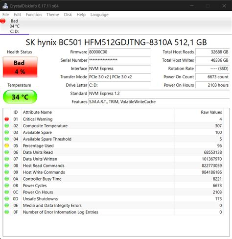 Solved Ssd Drive Health Is Bad Hp Support Community 8537044
