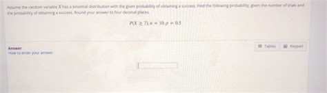 solved assume the random variable xhas a binomial