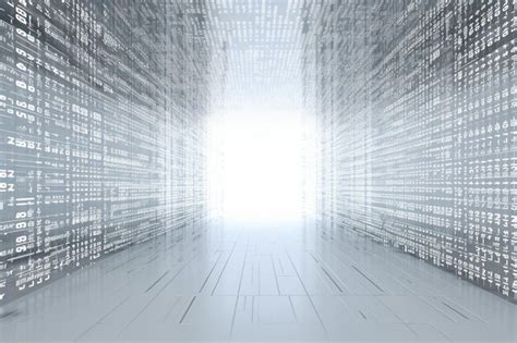 Digital Falling Binary Code Numbers On White Background Premium Ai Generated Image