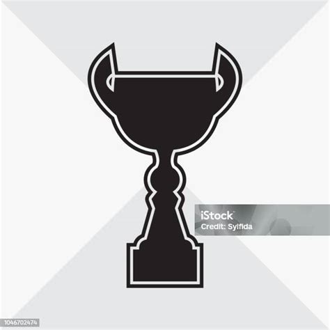 컵 아이콘입니다 회색 바탕에 검은 실루엣 벡터 일러스트 레이 션 상에 대한 스톡 벡터 아트 및 기타 이미지 상 컵 트로피
