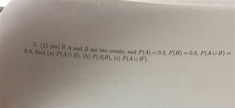 Solved Probability Question 3 Chegg Com