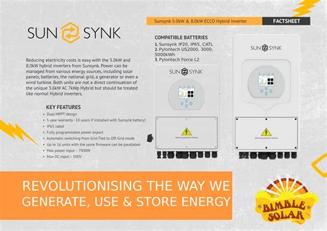 Sunsynk Ecco 5kw Solar Hybrid Inverter Single Phase Wifi Included