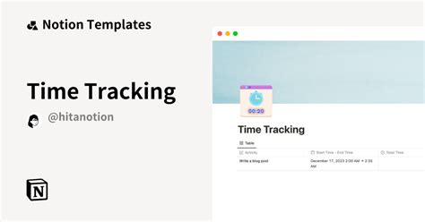 Time Tracking Template Notion Marketplace