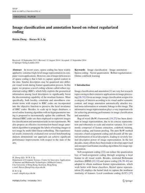 Pdf Image Classification And Annotation Based On Robust Regularized