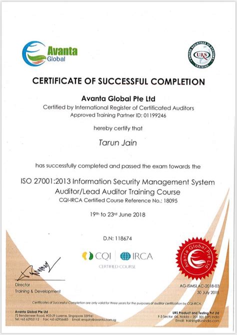 Tarun Jain On Linkedin Certified For Iso 270012013 Information Security Management System