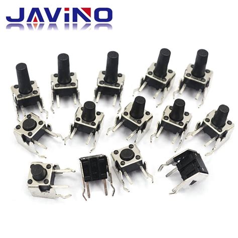20pcs 6x6mm Panel Pcb Momentary Tactile Tact Mini Switch 6 6 4 3 5 6 7 89 10 12mm Right Angle