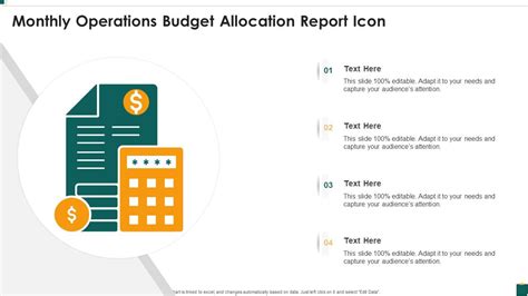 Monthly Operations Budget Allocation Report Icon Presentation Graphics Presentation