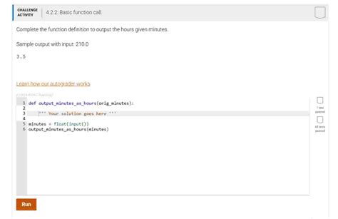 solved complete the function definition to output the hours