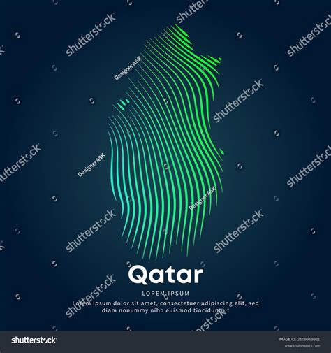 Simple Logo Map Qatar Illustration Linear Stock Vector Royalty Free