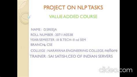 [video] sreeja reddy on linkedin sreeja natural language processing
