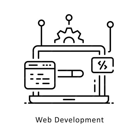 Premium Vector Web Development Vector Outline Icon Design