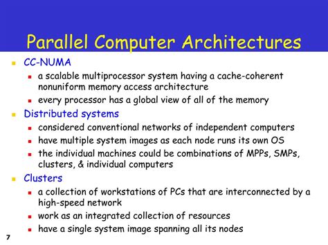 ppt high performance cluster computing architectures and systems