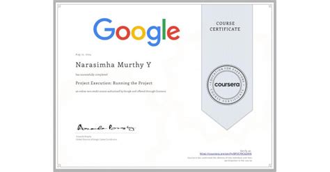 Narasimha Murthy Y On Linkedin Completion Certificate For Project Execution Running The Project