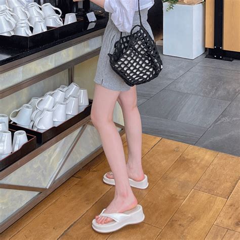 키작녀추천5cm 통굽 쪼리 스트랩 폭신 플립플랍 가보시힐 여름 기본 베이직 슬리퍼 샌들 샌들힐 쪼리힐 미들힐 4color 에이블리