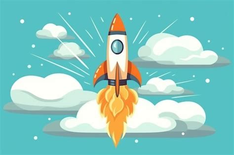 Premium Ai Image Sleek Rocket Ship Journey Generative Ai