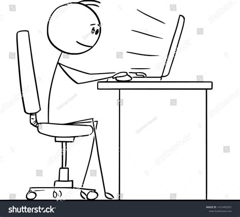 Vector Cartoon Stick Figure Drawing Conceptual Stock Vector Royalty