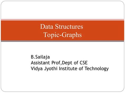 Data Structures Non Linear Datastructures Graphs Ppt