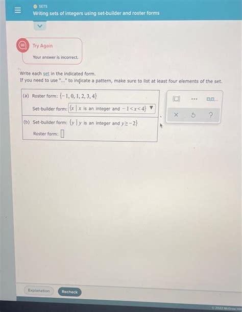 solved sets writing sets of integers using set builder and