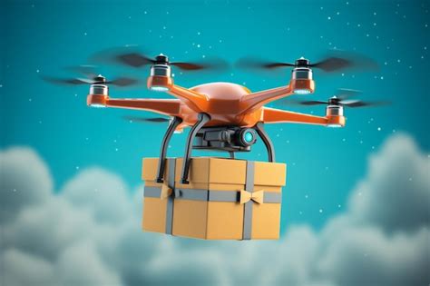 Premium Ai Image Drone Delivering A Parcel Generative Ai Cloud
