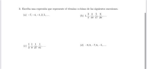 Solved Write An Expression That Represents The Nth Term Of Chegg Com