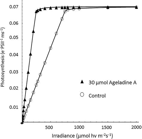 Theoretical Simulation Of Photosynthesis As A Function Of Irradiance Download Scientific