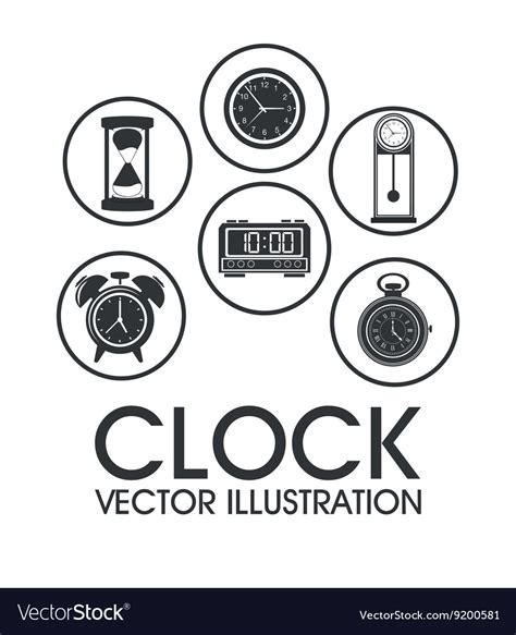 Clock Design Time Icon Flat Royalty Free Vector Image