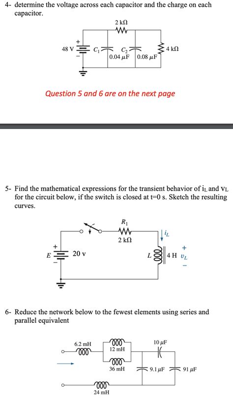 Solved 4 ﻿determine The Voltage Across Each Capacitor And