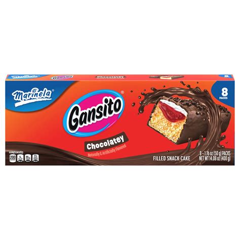 Marinela Gansito Chocolatey Filled Snack Cake 8 Packs Strawberry