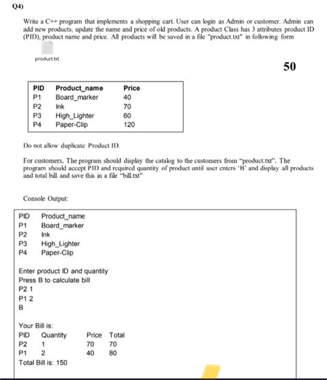 solved q4 write a c ﻿program that implements a shopping