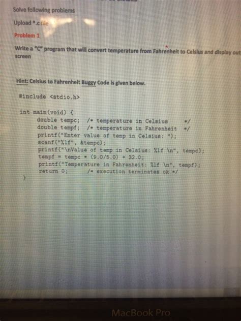 Solved Solve Following Problems Upload C File Write A Chegg