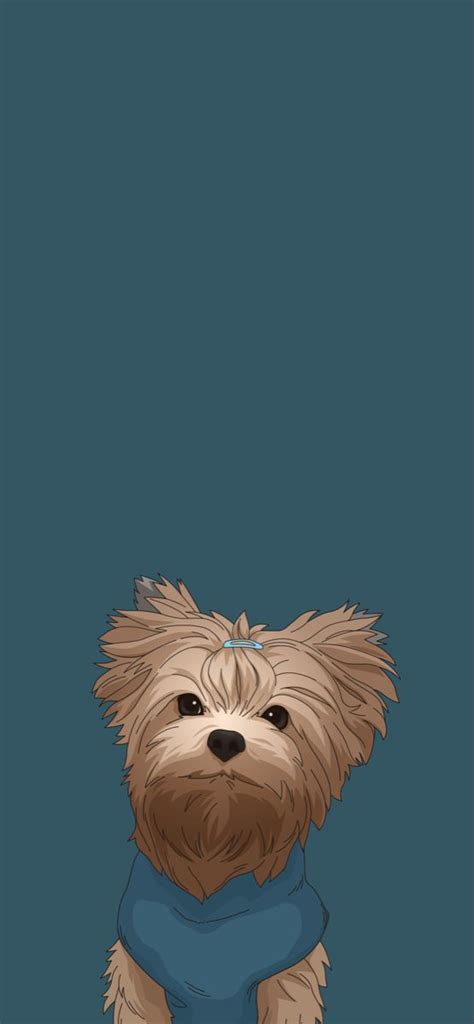 요크셔테리어 반려견 일러스트 그림 배경화면