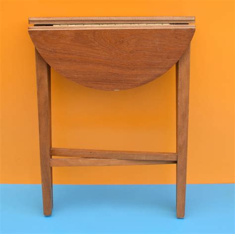 Vintage 1960s Handy Folding Side Table Teak Pineapple Retro