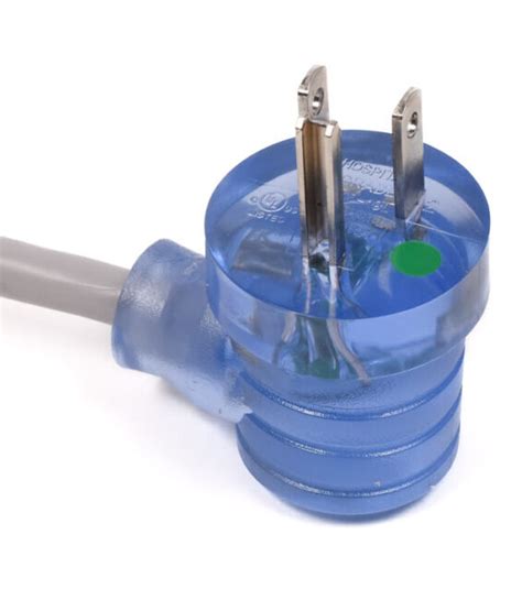Hospital Grade Right Angle Nema 5 15p Clear Plug To Right Angle Iec320