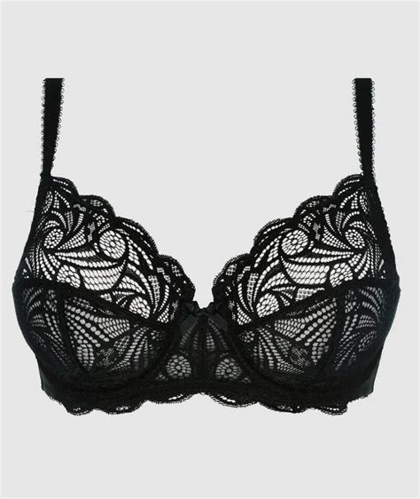 Sans Complexe Ariane Full Cup Underwired Lace Bra Black Curvy Bras