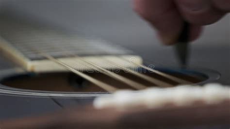 Vibration Of Strings On An Acoustic Guitar In Slow Motion Close Up Stock Footage Video Of