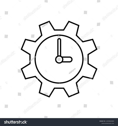 Time Management Concept Gear Clock Icon Stock Vector Royalty Free 2293662693 Shutterstock