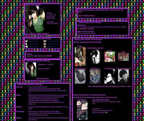 Scene Myspace Profile Myspace Layout Myspace Aesthetic Vintage Web