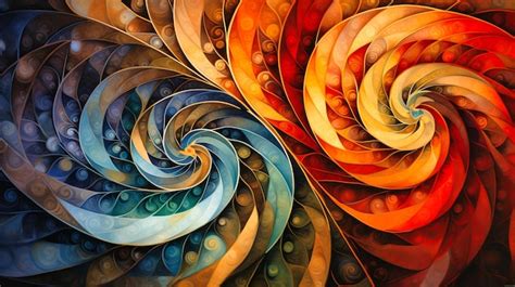 Premium Ai Image Twirling Spirals Of Graphic Pinwheels Fanning Out In Radiant Arrays