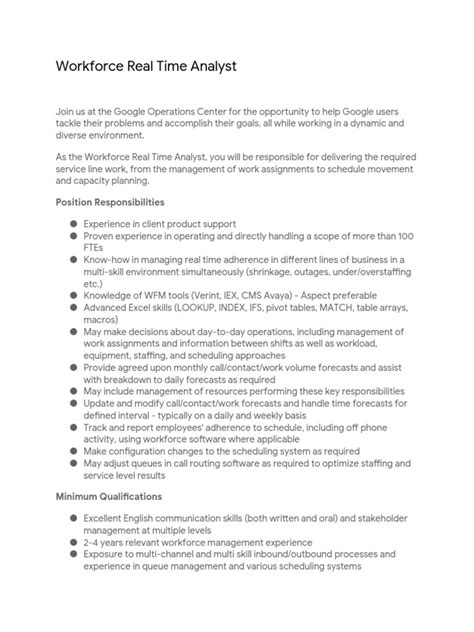 Workforce Real Time Analyst Download Free Pdf Scheduling Computing Call Centre